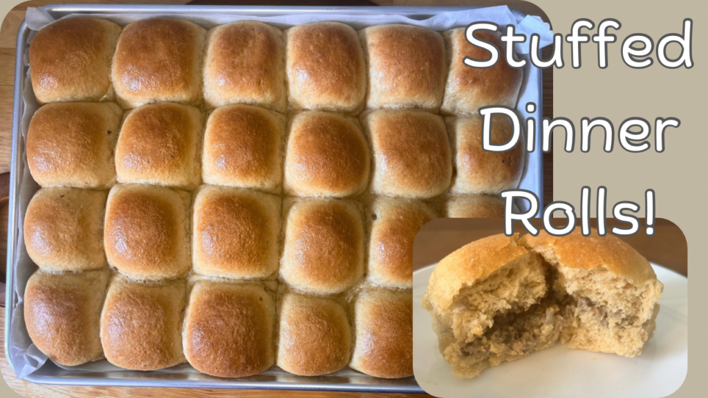 Easy Stuffed Dinner Rolls Made with Fresh Milled Flour