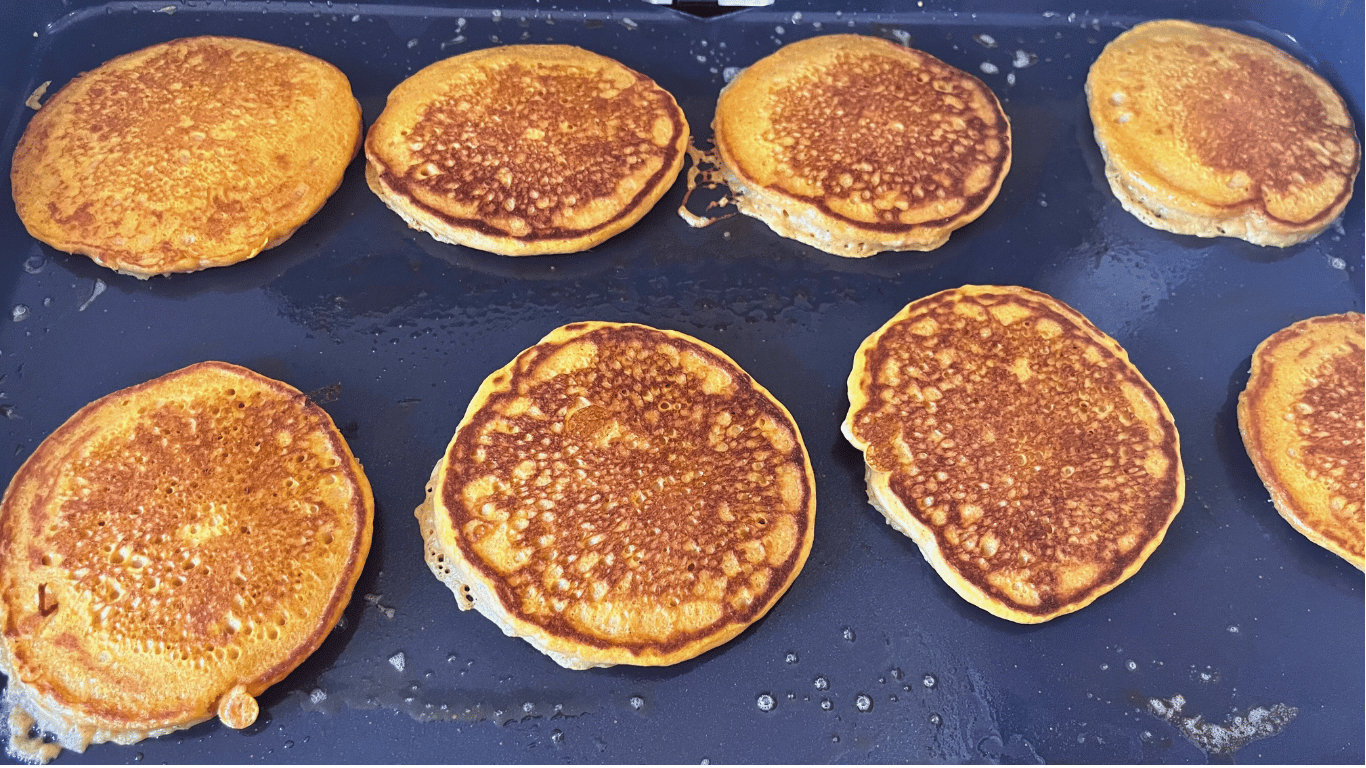 Fluffy Pumpkin Spice Pancakes with Fresh Milled Flour